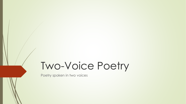 Two-Voice Poetry