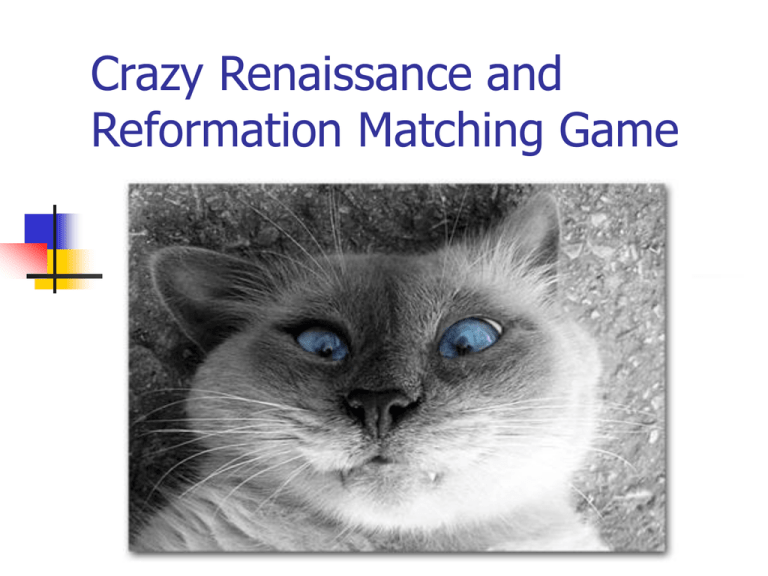 Renaissance & Reformation Matching Game Worksheet