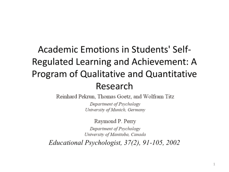 academic emotions