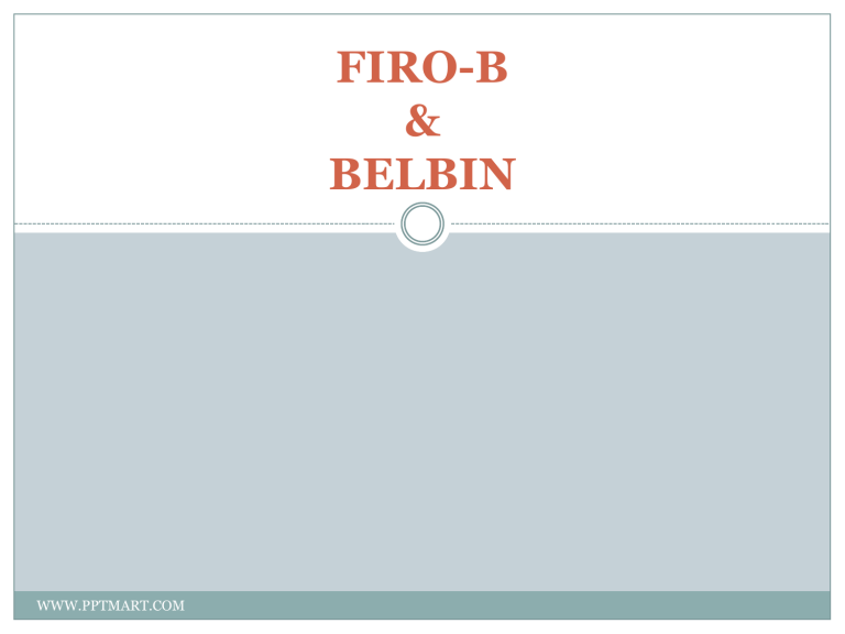 FIRO-B & Belbin Team Roles: Understanding Group Dynamics