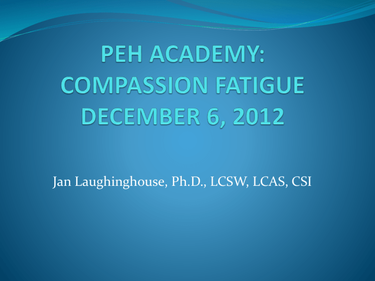 Compassion Fatigue Powerpoint - Partners Ending Homelessness Compassion Fatigue Powerpoint - Partners Ending Homelessness