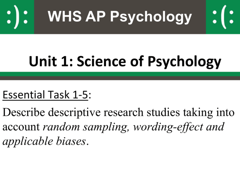 Descriptive Research Methods in Psychology