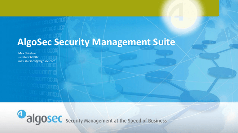 AlgoSec Security Management Suite Overview