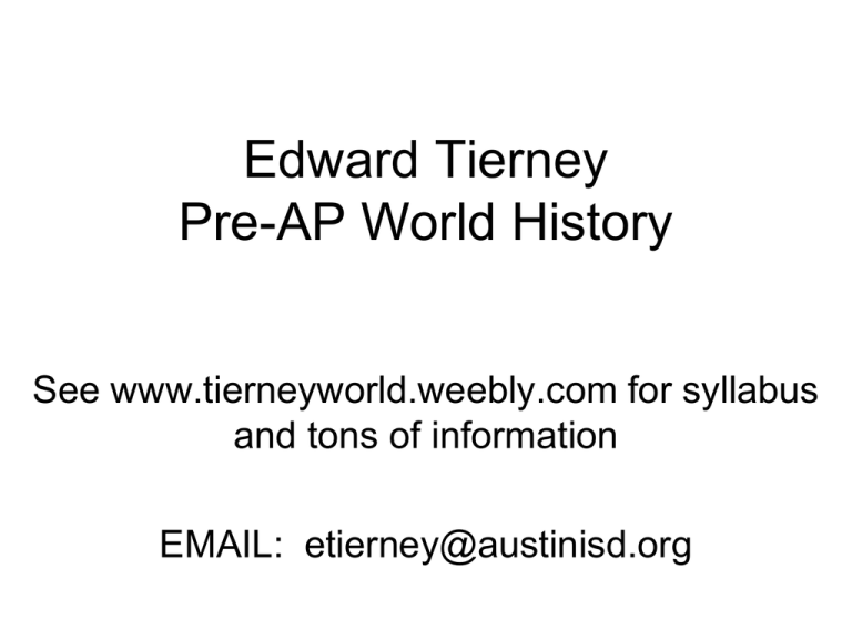 School Night Powerpoint AGS World History