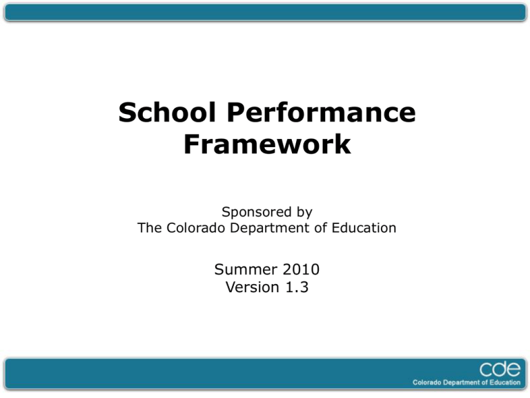 School Performance Framework