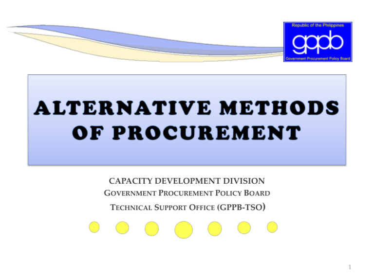 Alternative Procurement Methods in the Philippines