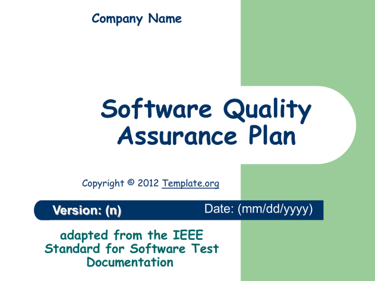 Software Quality Assurance Plan | Testing Guide