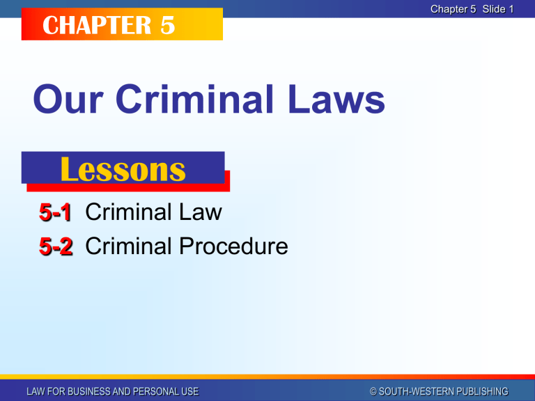 Criminal Law & Procedure Presentation