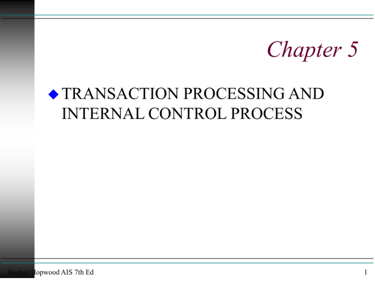 Transaction Processing & Internal Control Presentation