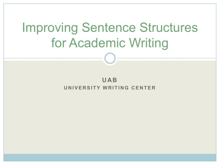 Improve Academic Writing: Sentence Structure Guide