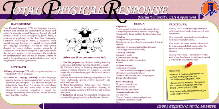 Total Physical Response (TPR) Language Teaching Method