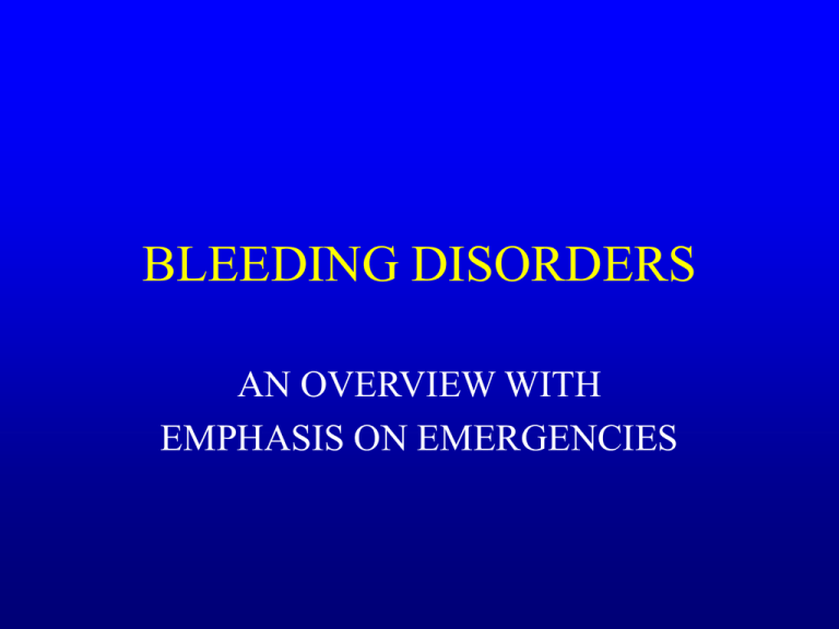 BLEEDING DISORDERS