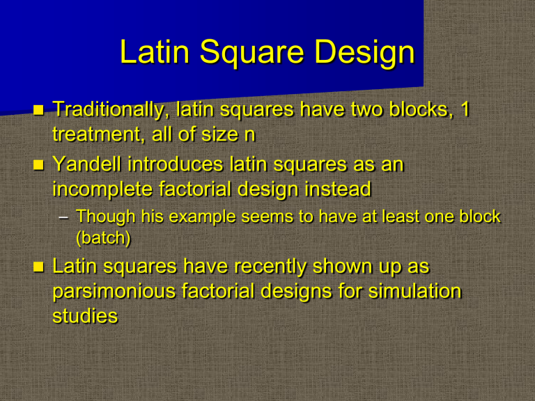 Latin Square Design: Experimental Design & Statistics