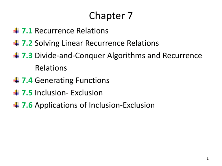 Recurrence Relations: Solving & Applications