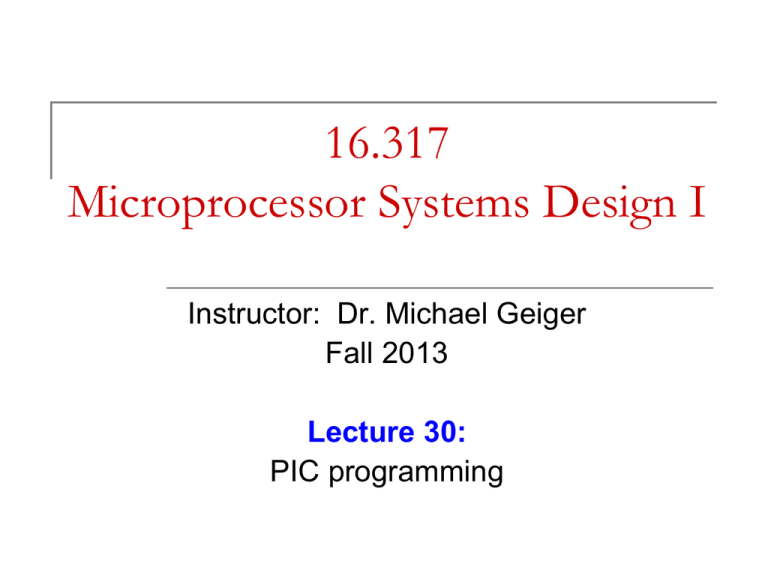 PIC assembly programming