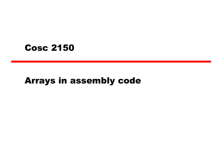 Arrays In Assembly Code Arc