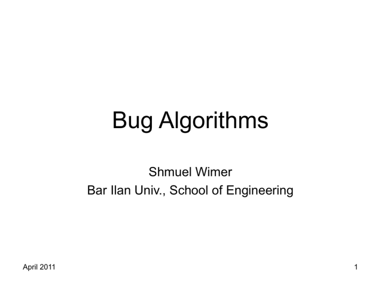 Bug Algorithms