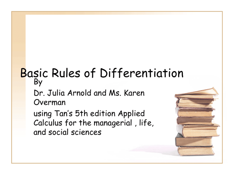3 1 Basic Rules Of Differentiation