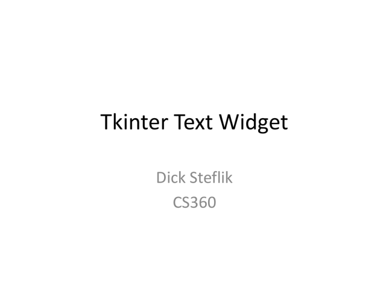 Tkinter Text Widget