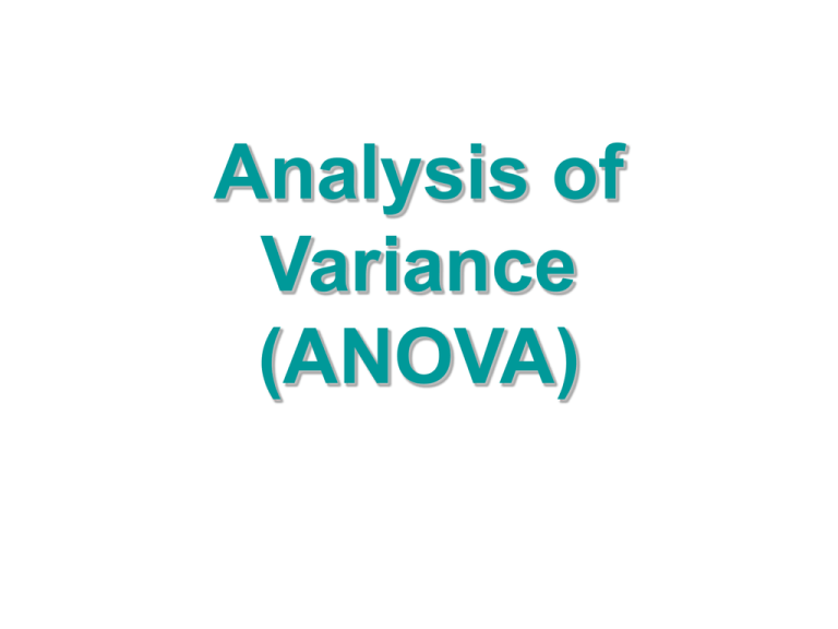 ANOVA: Analysis of Variance Explained