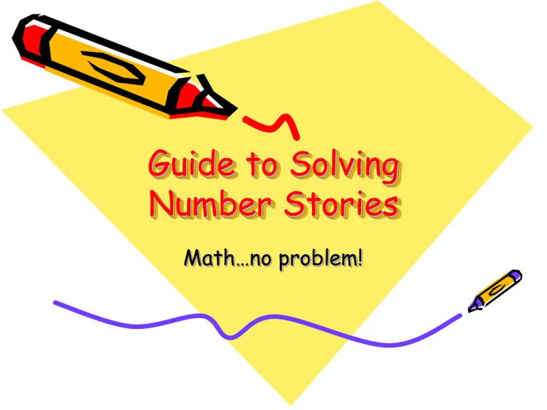 Number Story Guide: Math Problem Solving Strategies