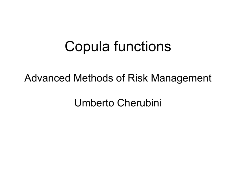 Lecture 5 – Copula functions
