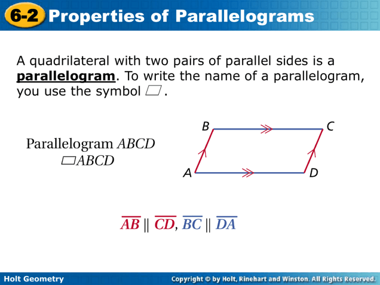Parallelogram Properties & Conditions Geometry Presentation