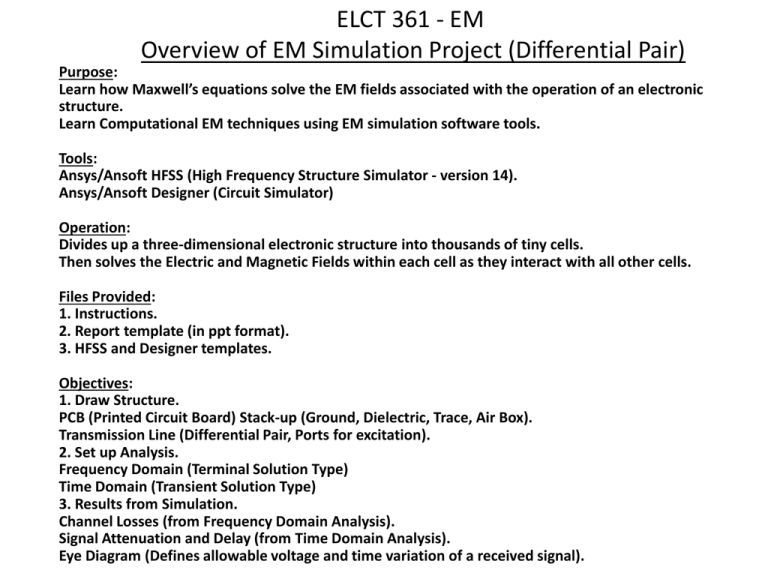 EM Simulation Project Overview: Differential Pair Analysis