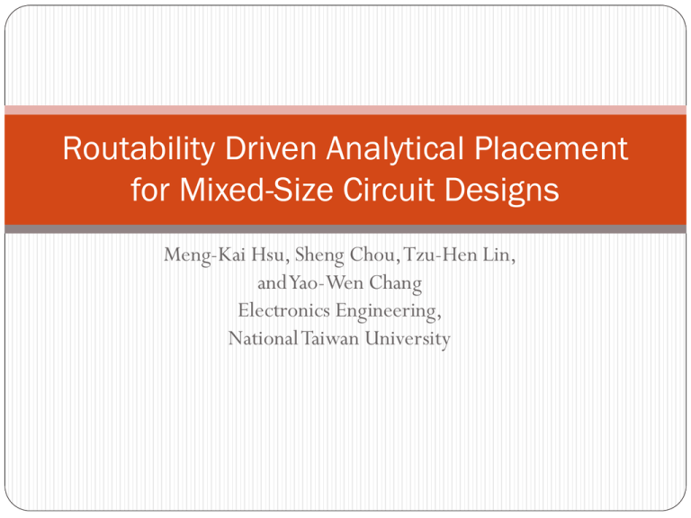 Routability Driven Analytical Placement For Mixed