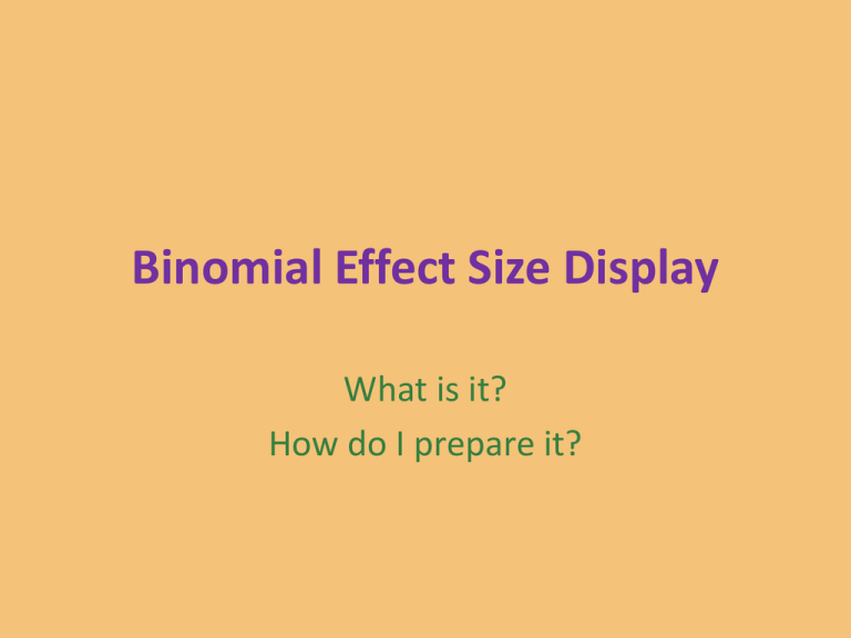 Binomial Effect Size Display