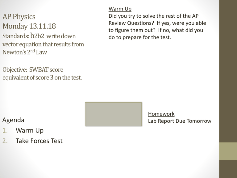 AP Physics: Work, Energy, and Newton's Laws