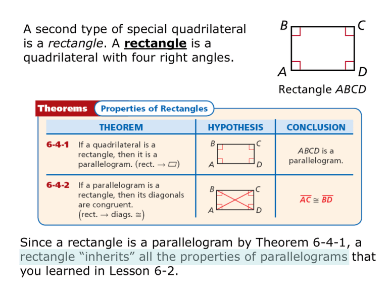 Rectangles, Rhombuses, Squares: Geometry Properties