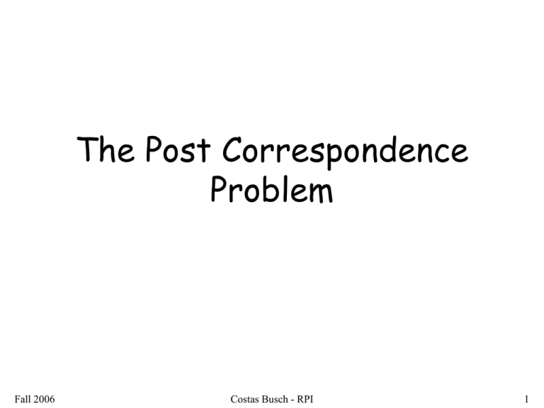 Post-Correspondence Problem