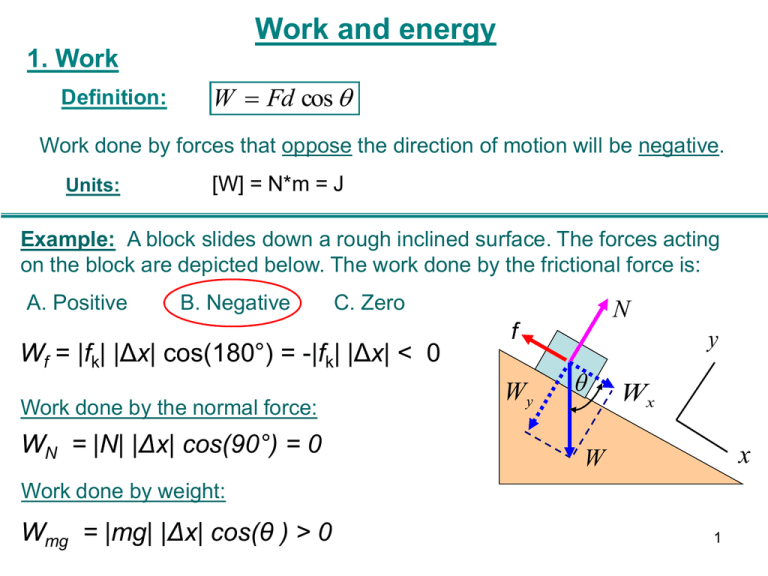Work and Energy: Physics Lecture Notes