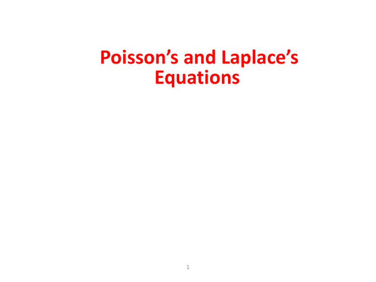Poisson's & Laplace's Equations: Electromagnetics Presentation