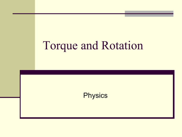 Torque and Rotation Physics Presentation