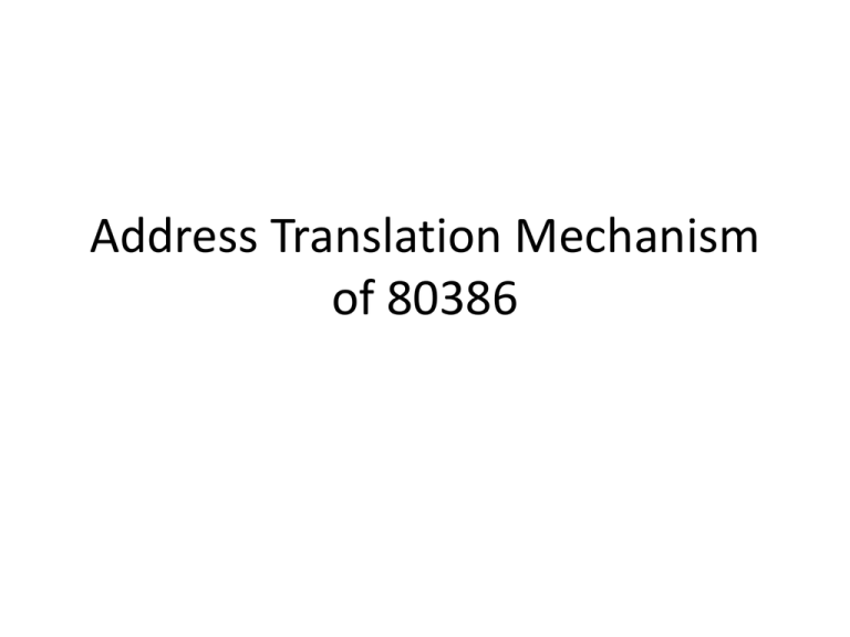 80386 Address Translation: Segmentation & Paging Explained