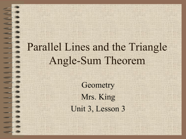 Parallel Lines & Triangle Angle-Sum Theorem Geometry
