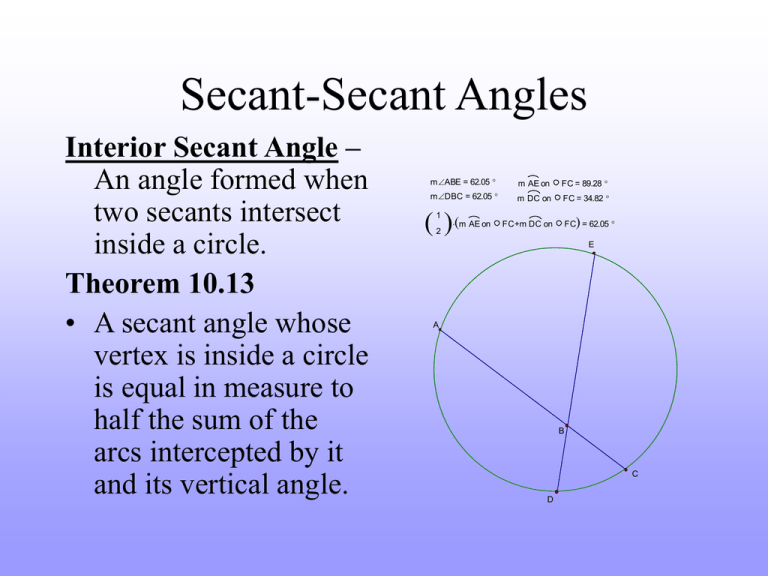 Secant-Secant & Tangent-Tangent Angles Geometry