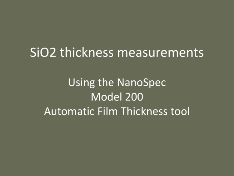 SiO2 thickness measurements