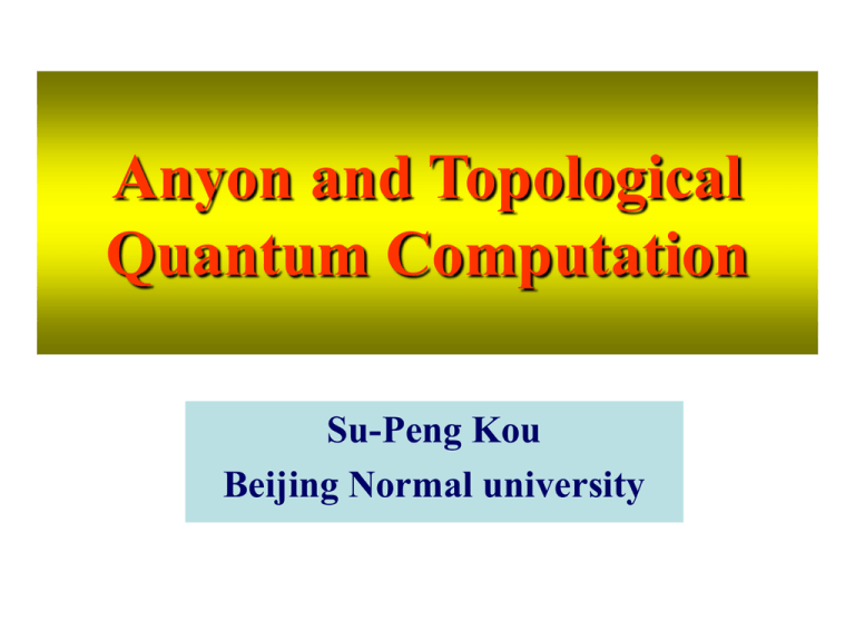 Anyons & Topological Quantum Computation