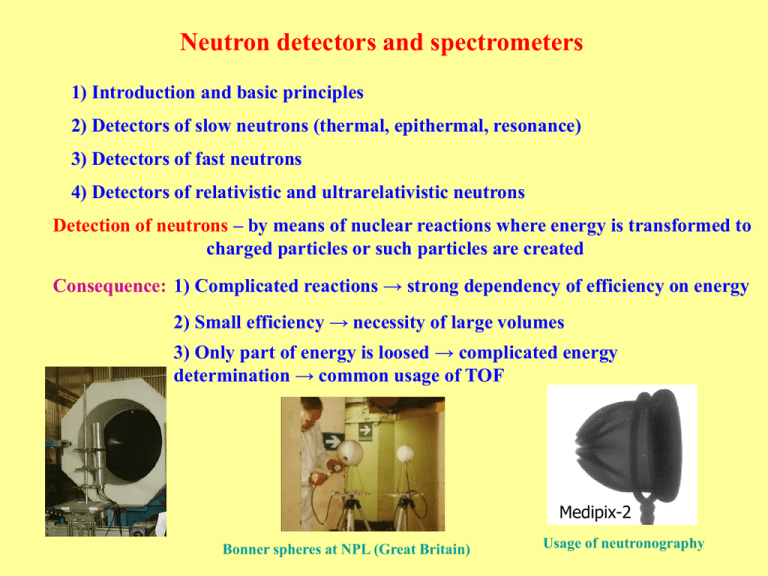 Neutron Detectors & Spectrometers: Principles & Types