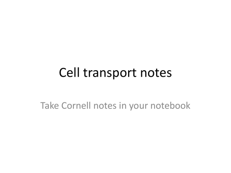 Cell transport notes