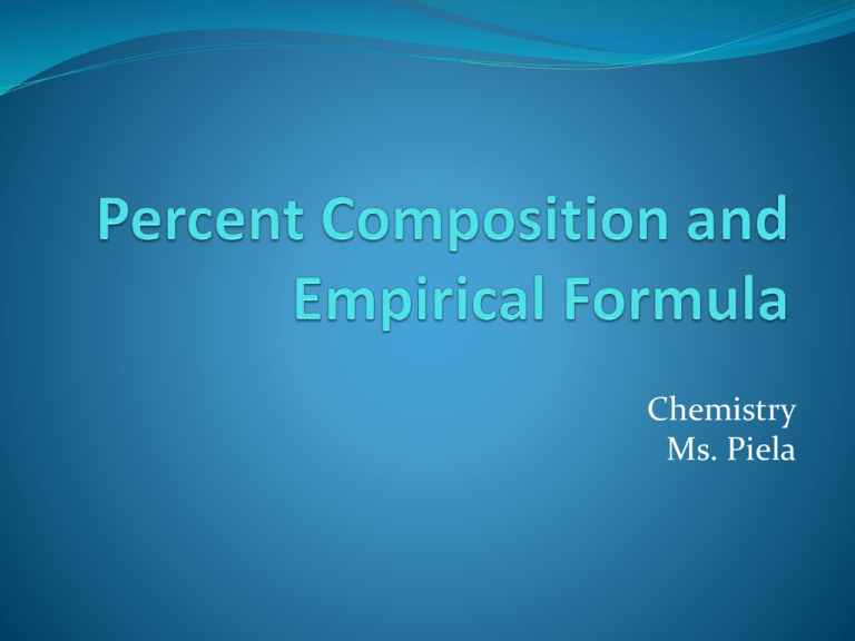 Percent Composition & Empirical Formulas Chemistry Presentation