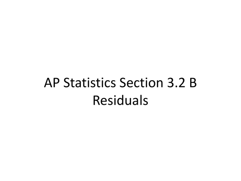 AP Statistics: Residuals & Regression Analysis