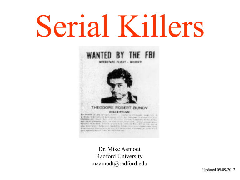 Serial Killers: Profiling and Demographics Presentation