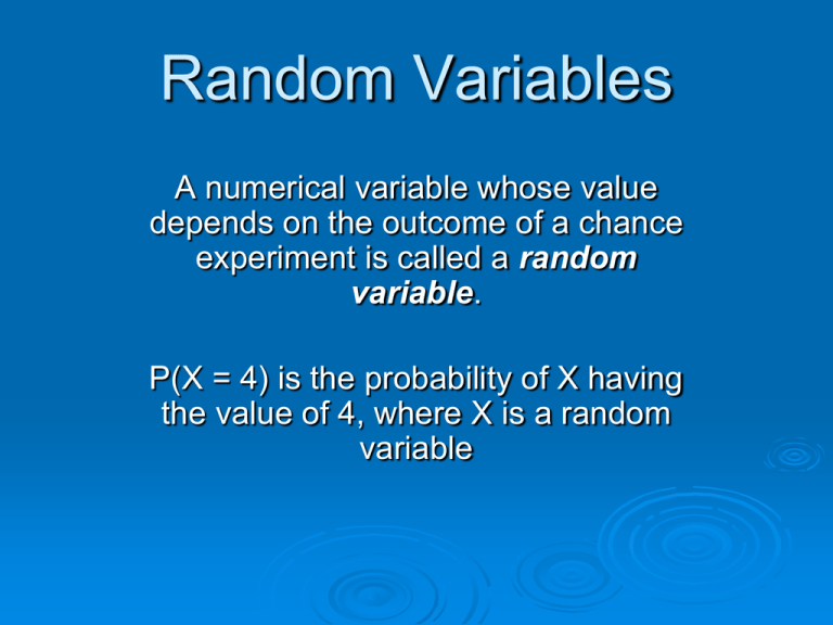 Random Variables: Discrete & Continuous Probability Distributions