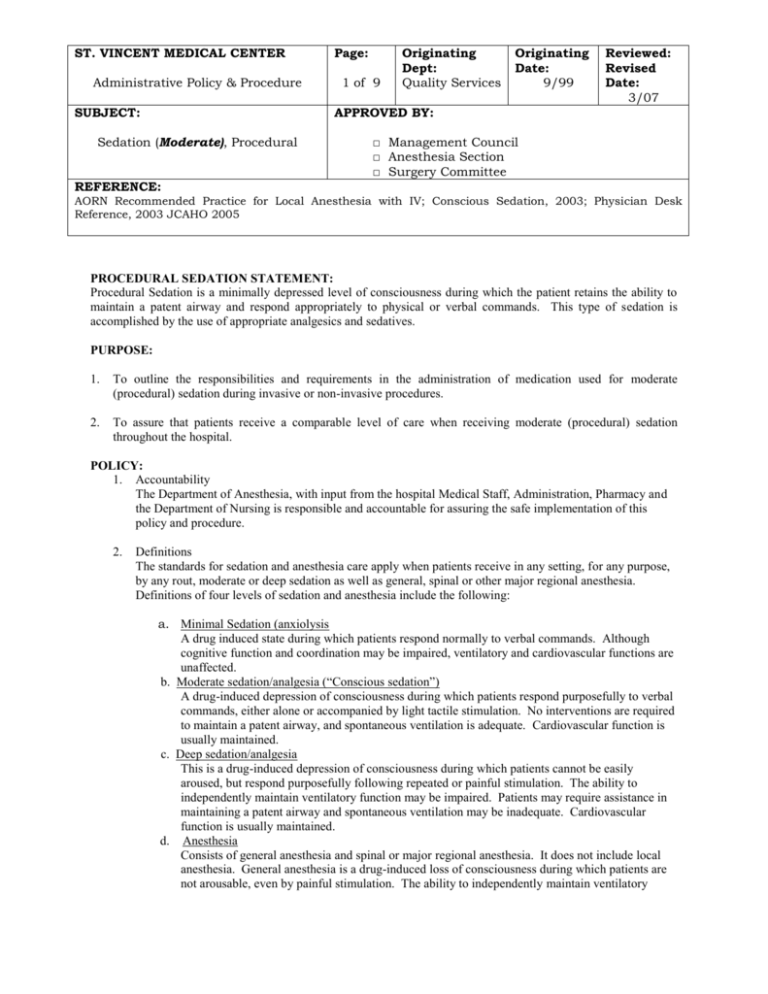 Sedation Procedural Policy Final