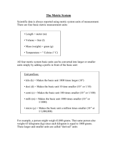 English vs. Metric Units