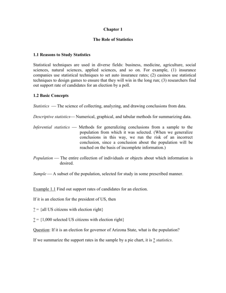 Chapter 1 The Role of Statistics